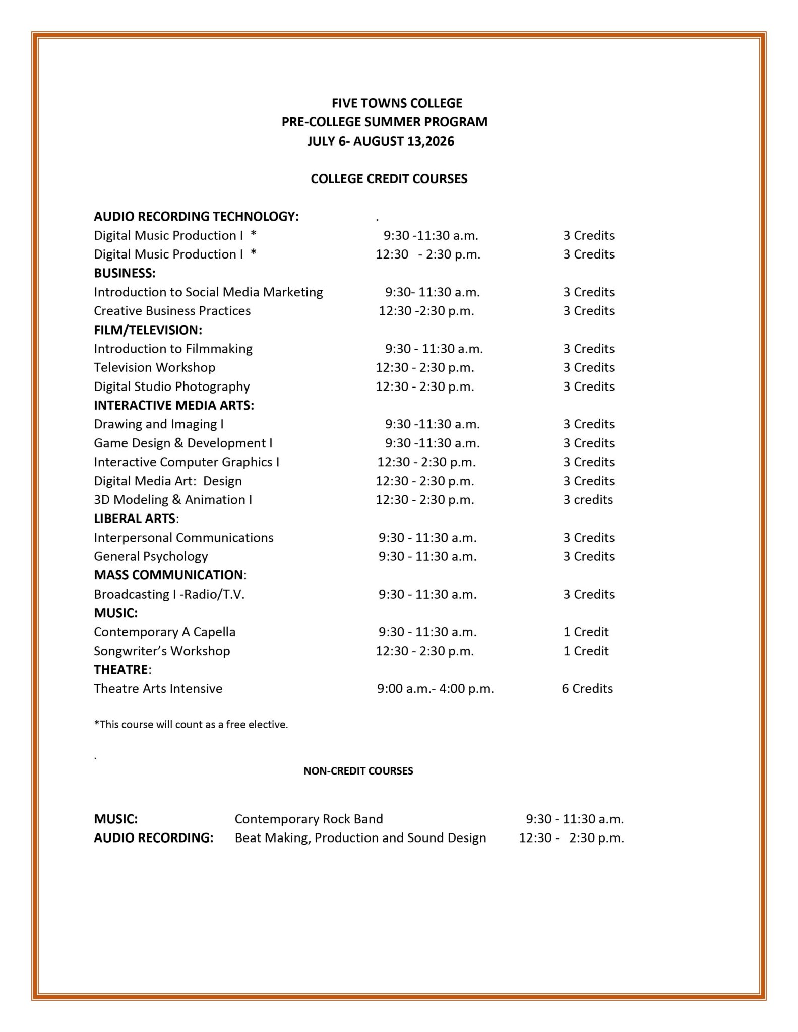 Pre-college-summer-program- Five Towns College